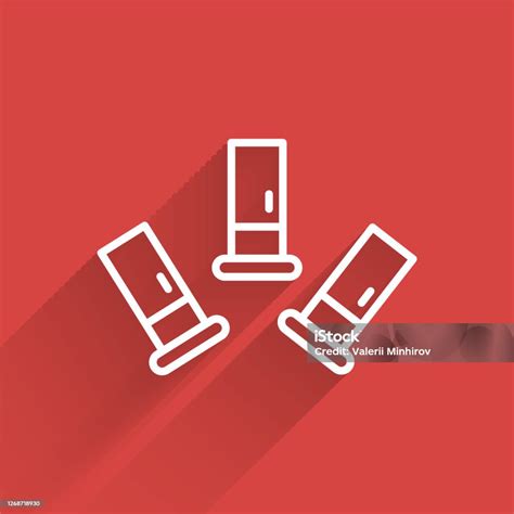 긴 그림자로 격리된 화이트 라인 카트리지 아이콘입니다 산탄총 사냥 총기 카트리지 사냥 소총 총알 아이콘 벡터 과녁에 대한 스톡 벡터 아트 및 기타 이미지 Istock