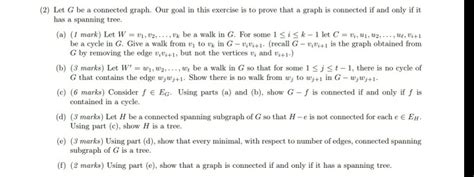 Solved Let G Be A Connected Graph Our Goal In This Chegg Com