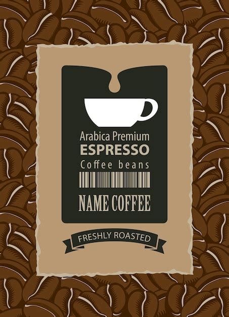 커피 원두 패키지 디자인 라벨 프리미엄 벡터
