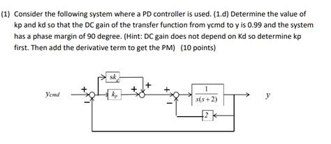 Solved Consider The Following System Where A PD Chegg