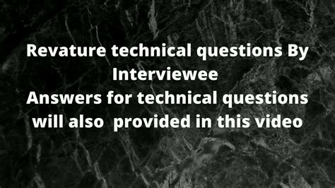 revature technical interview questions youtube