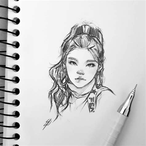 🔥 Yeji 🔥 Itzy Itzyfanart Fanart Yeji Art Drawing Sketch Kpop Art
