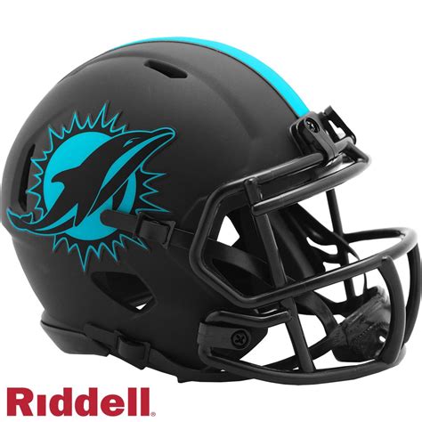 Miami Dolphins Black Eclipse Alternate Riddell Speed Mini Helmet
