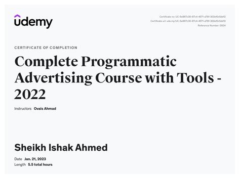 Sheikh Ishak Ahmed On Linkedin Udemy Course Completion Certificate
