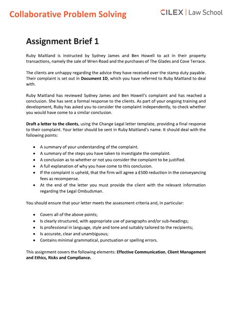 Assignment 1 Brief Collaborative Problem Solving Assignment Brief 1