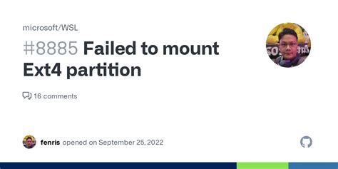 Failed To Mount Ext4 Partition · Issue 8885 · Microsoftwsl · Github