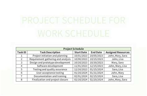 Effective Project Scheduling Strategies For Efficient Work Planning Excel Template Free