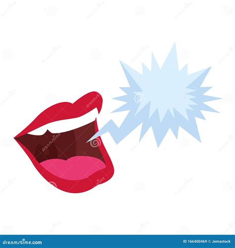 Boca Hablando Con El Icono De La Palabra Burbuja Ilustración Del Vector