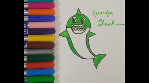 Grandpa Shark Drawing And Coloring Youtube