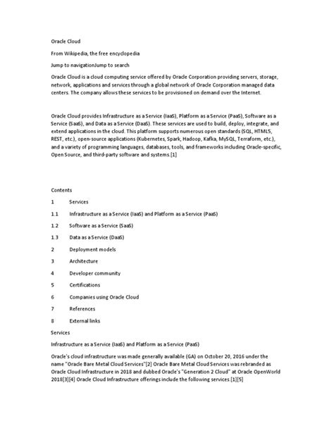 Introduction To Cloud Computing Oracle Oci Pdf Software As A