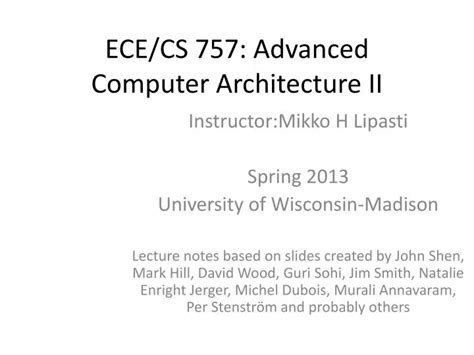 PPT ECE CS Advanced Computer Architecture II PowerPoint