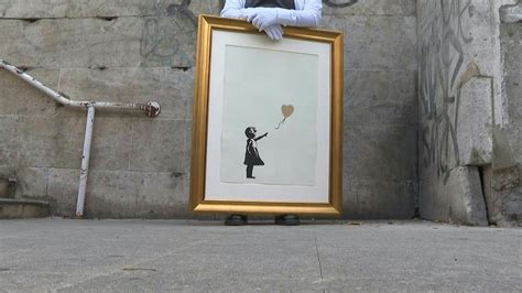 Banksys Artwork Shown In Its Original Location Before Auction Afp
