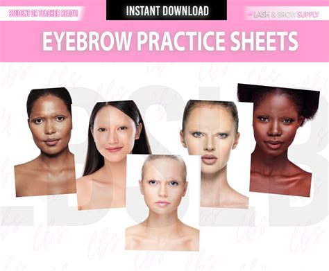 Eyebrow Practice Sheets Brow Mapping Microblading Practice Microblading Training