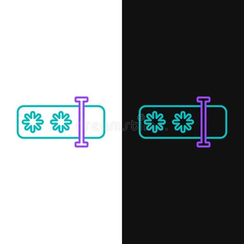 Line Password Protection And Safety Access Icon Isolated On White And Black Background Security