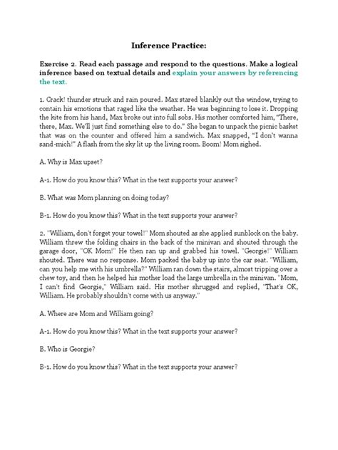 Inference Practice Exercise 2 Pdf