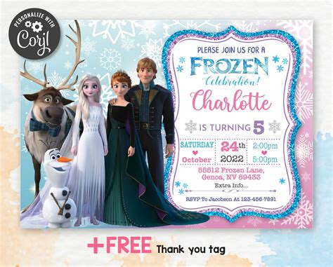 Frozen Birthday Invitations Editable Printable Free Editable Frozen