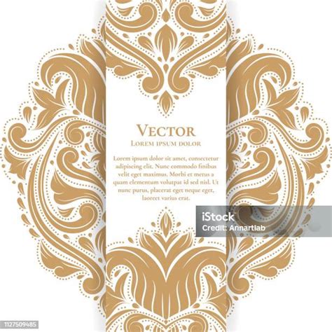골드와 화이트 빈티지 인사말 카드입니다 고급 벡터 장식 템플릿입니다 좋은 초대 플라이어 메뉴 브로셔 엽서 배경 벽지 장식 포장 또는 원하는 아이디어 0명에 대한 스톡 벡터
