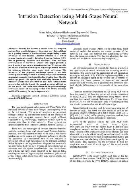 Pdf Intrusion Detection Using Multi Stage Neural Network