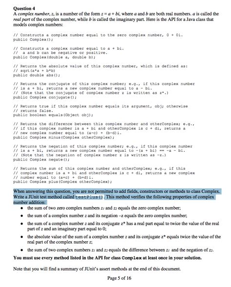 Solved Question A Complex Number Z Is A Number Of The Chegg