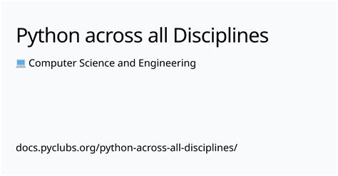 💻 Computer Science And Engineering Python Across All Disciplines
