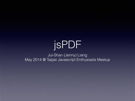 Lightning Talk Jspdf Pdf