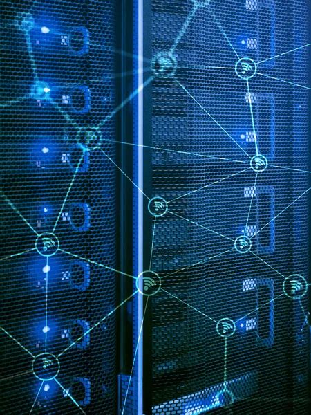 Telecommunication Concept Abstract Network Structure Server Room Background Telecommunication