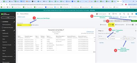 Exporting Transactions To Excel From Quickbooks Online Treasury Software