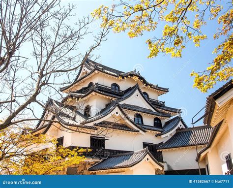 Hikone Castle With Blue Sky Shiga Japan 5 Stock Image Image Of