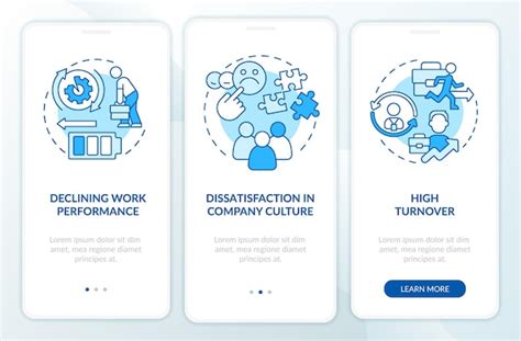 Premium Vector Employee Burnout Results Blue Onboarding Mobile App Screen
