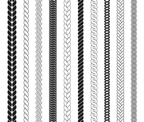 로프 브러쉬 세트 프리미엄 벡터
