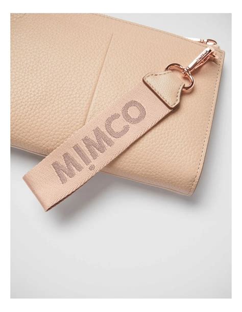 Mimco Webbing Wrist Strap In Almond Myer