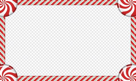 Premium Vector Rectangle Candy Cane Frame With Red And White Striped Lollipop Pattern Vector