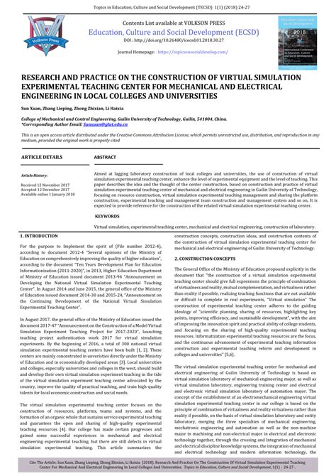 Pdf Research And Practice On The Construction Of Virtual Simulation Experimental Teaching