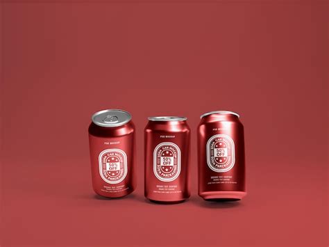 Premium Psd Aluminum Metal Can Package Mockup For Branding