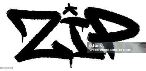 지퍼 그래피티 흑백 에어 브러시 스프레이 페인트 타이포그래피 검은색에 대한 스톡 벡터 아트 및 기타 이미지 검은색 그래피티 길거리 스타일 Istock