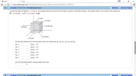 Solved A Cube Has Sides Of Length L M It Is Placed Chegg