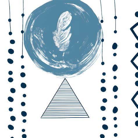 Boho Lines Graphic In Blue Creative Fabrica