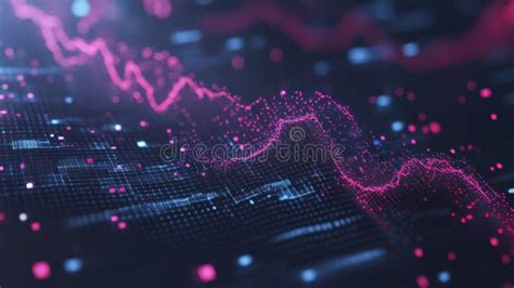 Abstract Digital Waveform With Vibrant Colors And Glowing Particles On