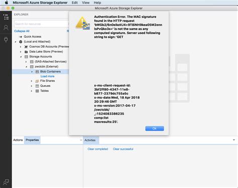 Authentication Error On Build Issue Microsoft Azurestorageexplorer Github