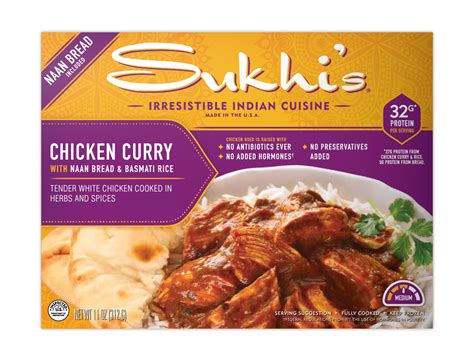 Sukhis Indian Food Classic Chicken Curry Frozen Meal With Naan 11oz