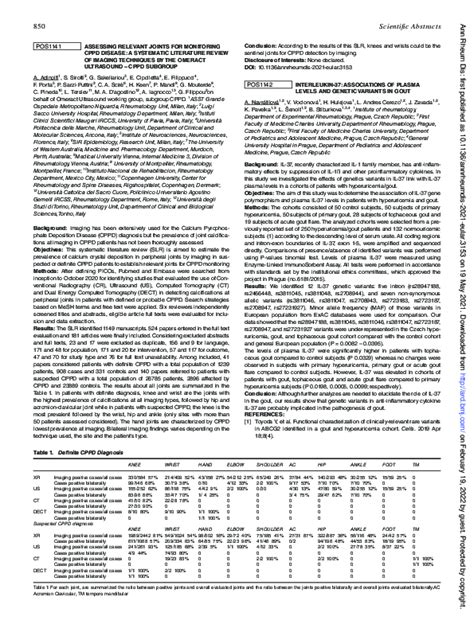Pdf Pos1141 Assessing Relevant Joints For Monitoring Cppd Disease A Systematic Literature