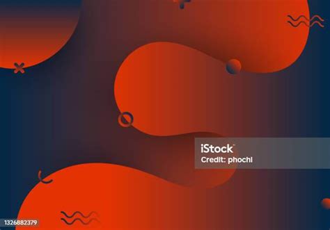 기하학적 요소와 추상 3d 동적 유체 빨간색과 파란색 그라데이션 모양 배경 0명에 대한 스톡 벡터 아트 및 기타 이미지 0명 3차원 형태 가리기 Istock