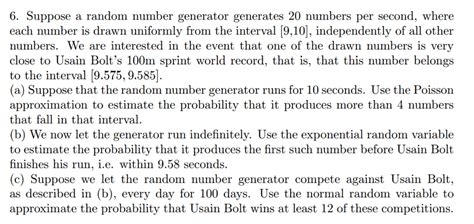 solved suppose a random number generator generates 20