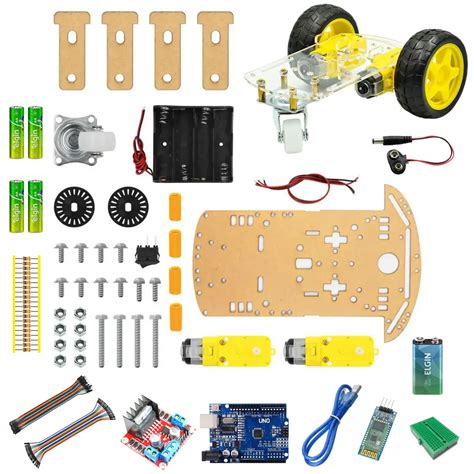 Kit Para Montar Robô Carrinho Chassi 2 Rodas Controlado Por Celular