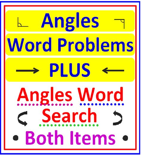 Angles Word Problems Plus Angles Word Search Puzzle Both Items Made By Teachers