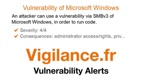 Vulnerability About Microsoft Windows Code Execution Via Smbv3 Vigilance Fr