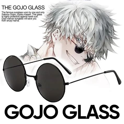 Gojo Satoru Glasses Anime Jujutsu Kaisen Gojo Satoru Cosplay Black Glasses Eyewear Sunglasses
