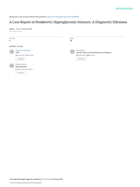 [done] A Case Report Of Nonketotic Hyperglycemic Pdf Hyperglycemia Diabetes