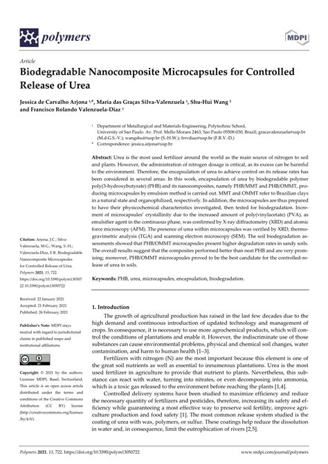 Pdf Biodegradable Nanocomposite Microcapsules For Controlled Release