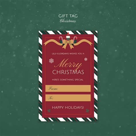 크리스마스 선물 태그 템플릿 디자인 무료 Psd 파일